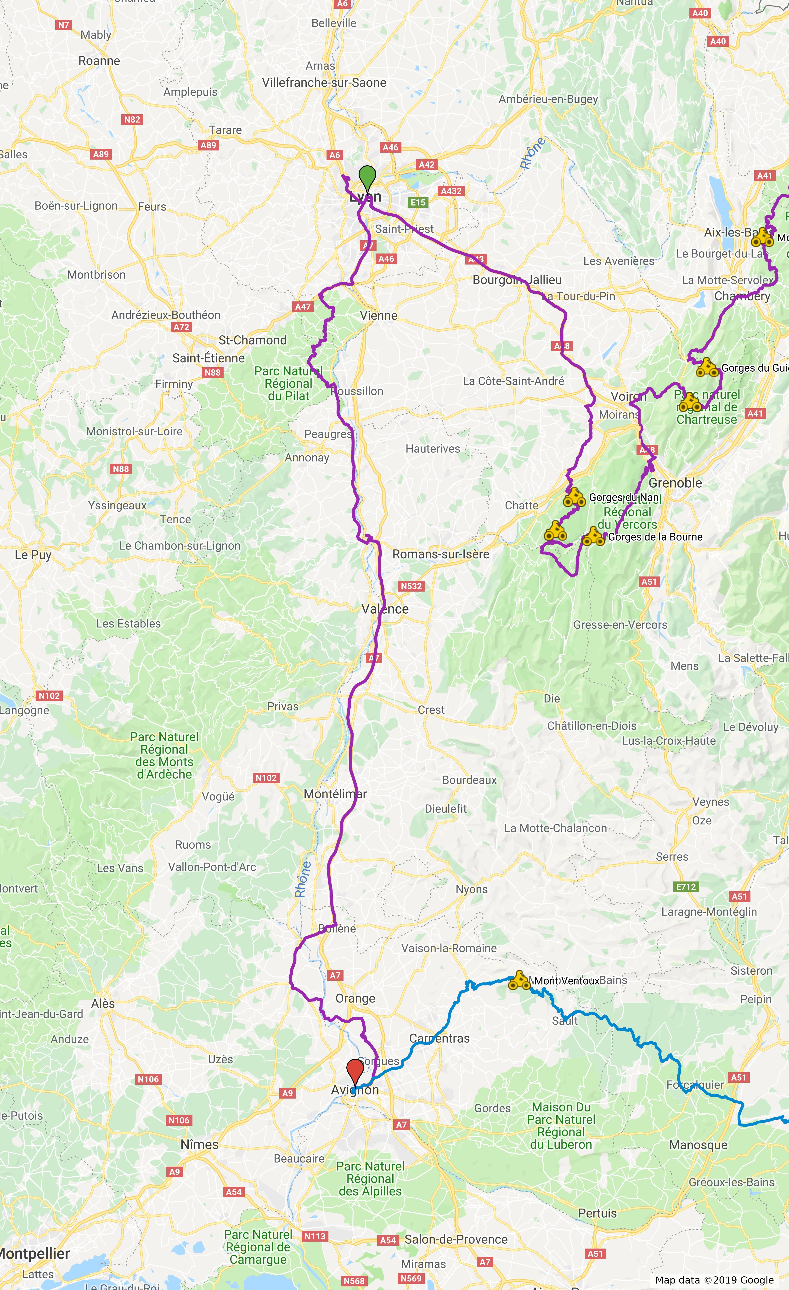 Avignon to Lyon 280kms – Silver Foxes Motorcycle Club Australia